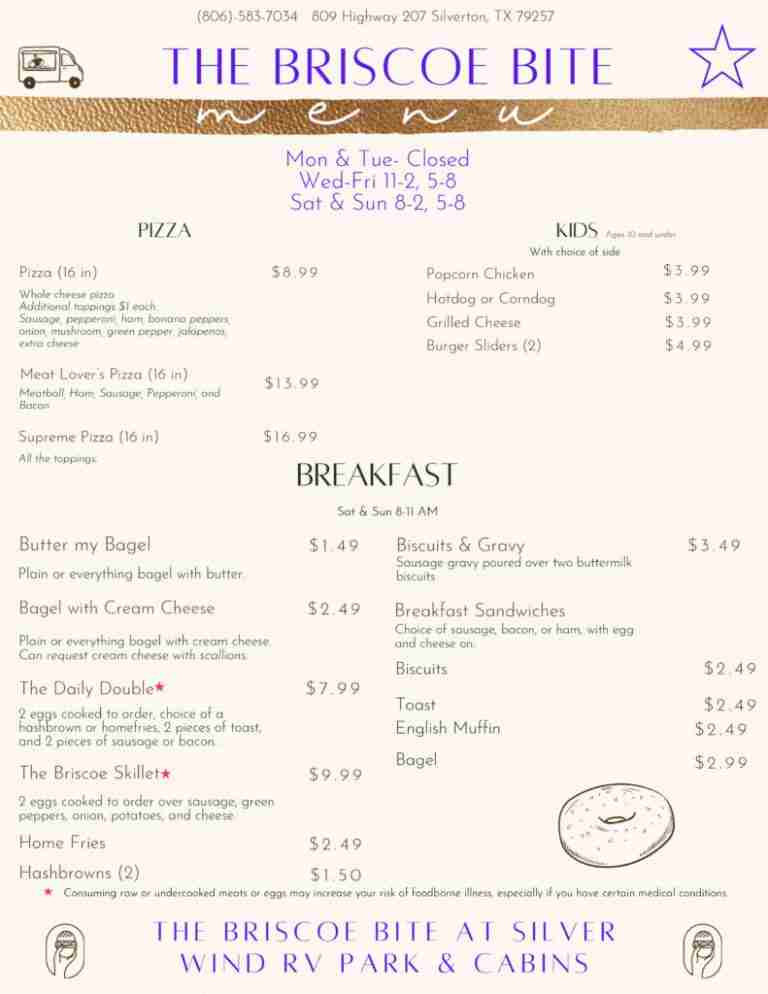 The Briscoe Bite Food Truck - Silver Wind RV Park and Cabins