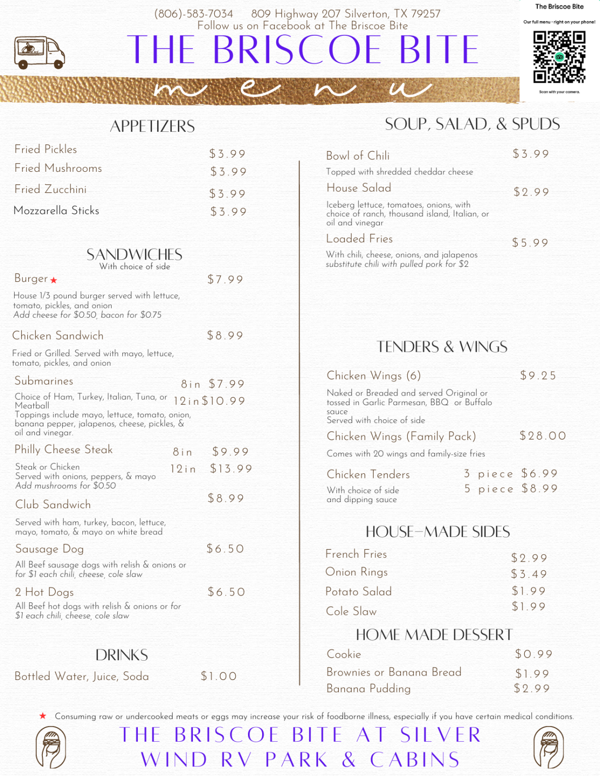 The Briscoe Bite Food Truck - Silver Wind RV Park and Cabins